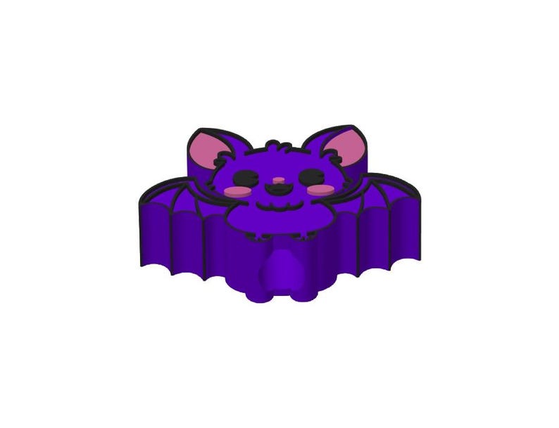 Kawaii Bat Straw Topper STL File: 3D Print Design (40mm, Fits Standard ...