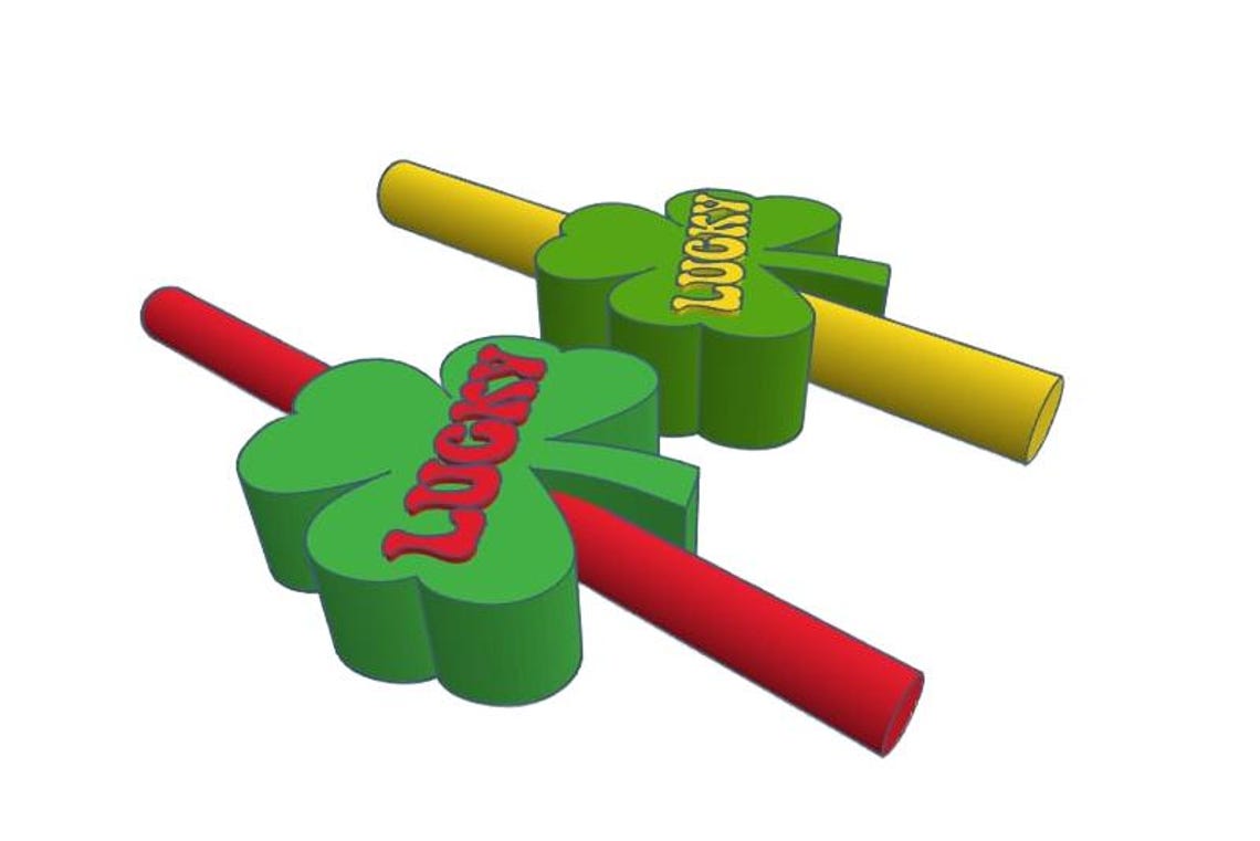 Lucky Shamrock Straw Topper STL File: 3D Print Design (digital Download ...