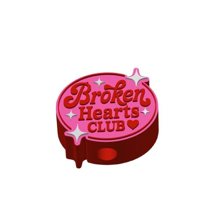 Broken Hearts Club Straw Topper STL File (2 Sizes, Pre-colored 3MF) - Etsy