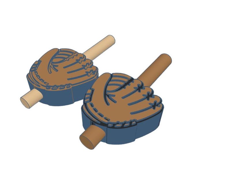 Baseball Mitt Straw Topper: 3D Print File (STL & 3MF) - Etsy