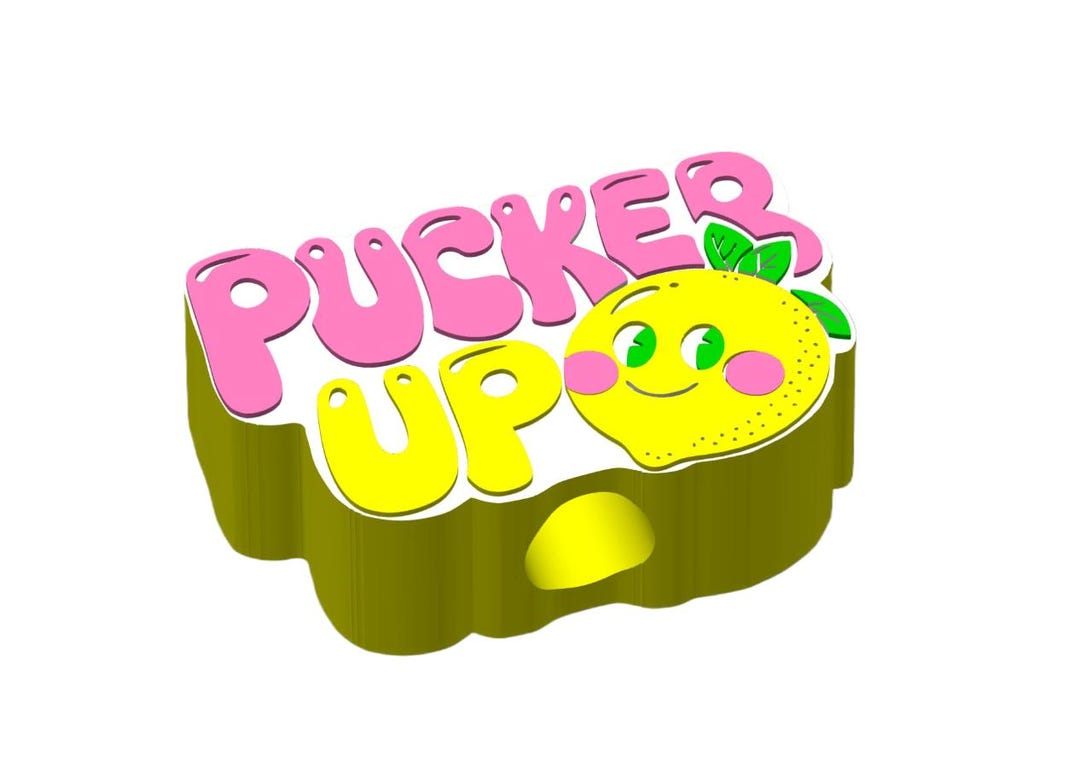 Pucker UP Straw Topper in Two Sizes STL File for You to Download and ...