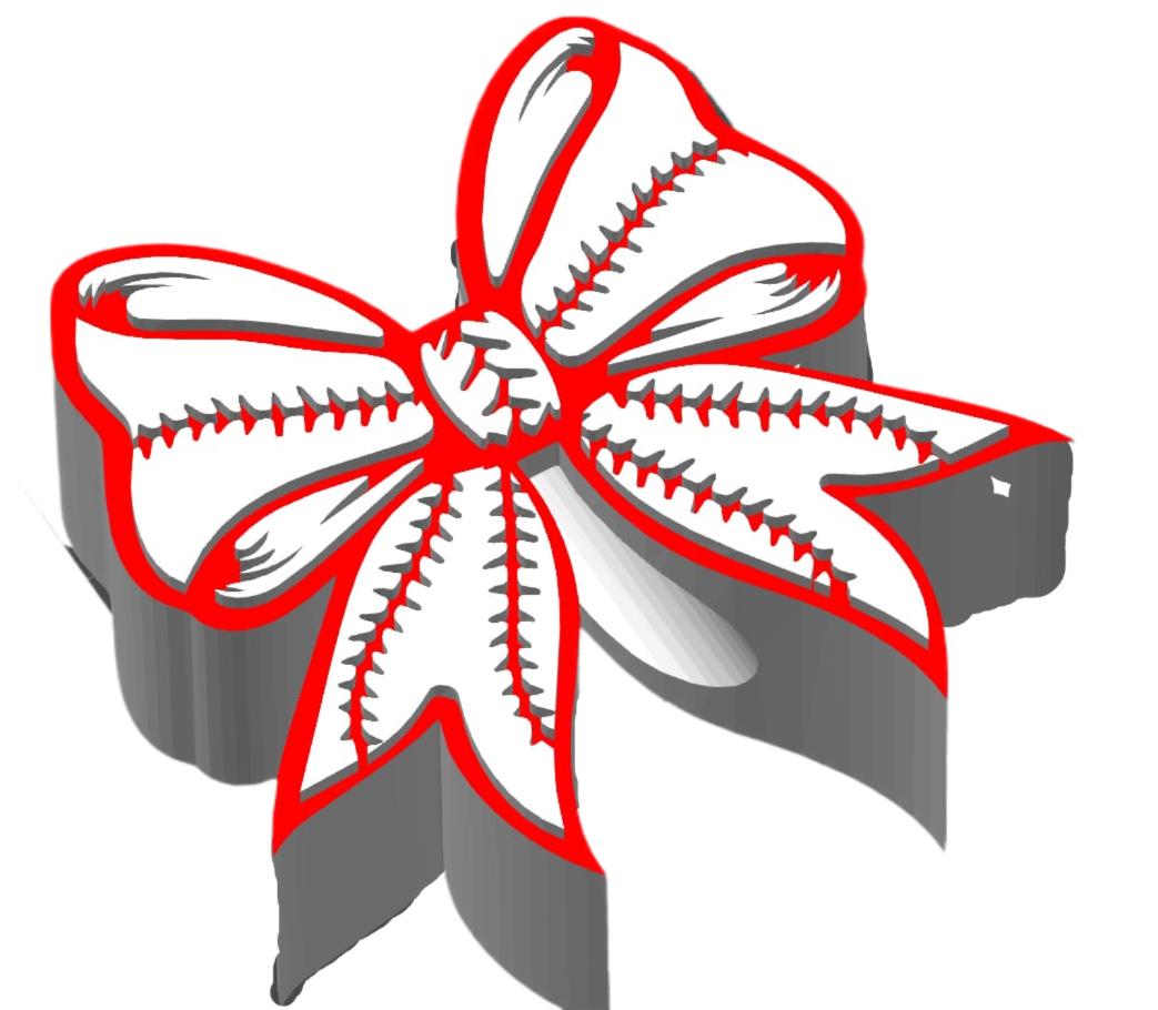 Baseball Softball Bow Straw Topper: 3D Print STL File 2 Sizes 3MF File ...