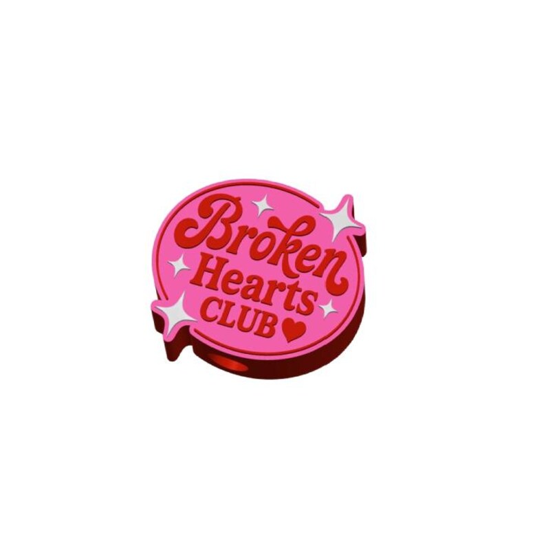 Broken Hearts Club Straw Topper STL File (2 Sizes, Pre-colored 3MF) - Etsy