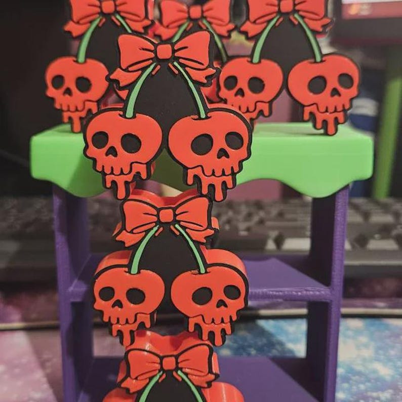 Drippy Skull Cherries Straw Topper STL File: 3D Print Design ...