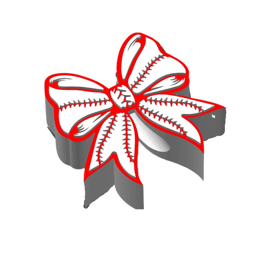 Baseball Softball Bow Straw Topper: 3D Print STL File 2 Sizes 3MF File ...