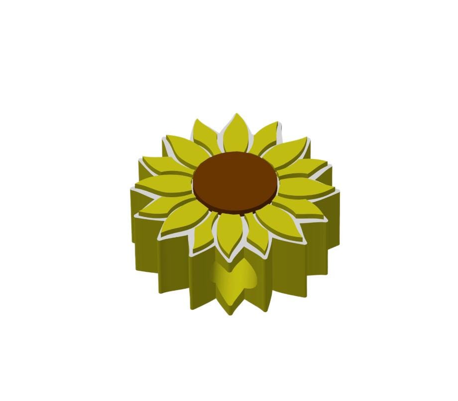 Sunflower Straw Topper STL File: 8.5mm & 10mm Sizes (digital Download ...