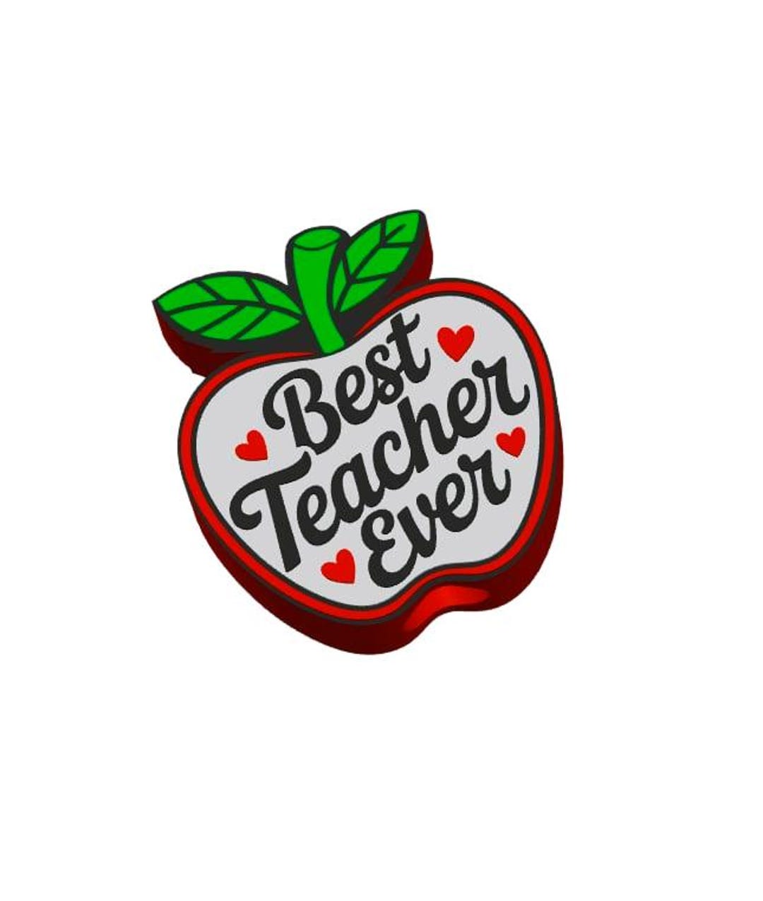Best Teacher Ever Straw Topper STL File: 3D Printer Digital Download 2 ...