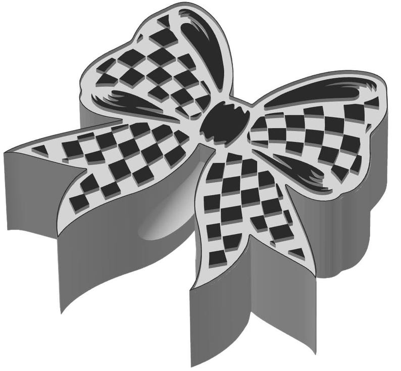 Racing Flag Bow Straw Topper STL File: Tumbler Accessory (digital ...