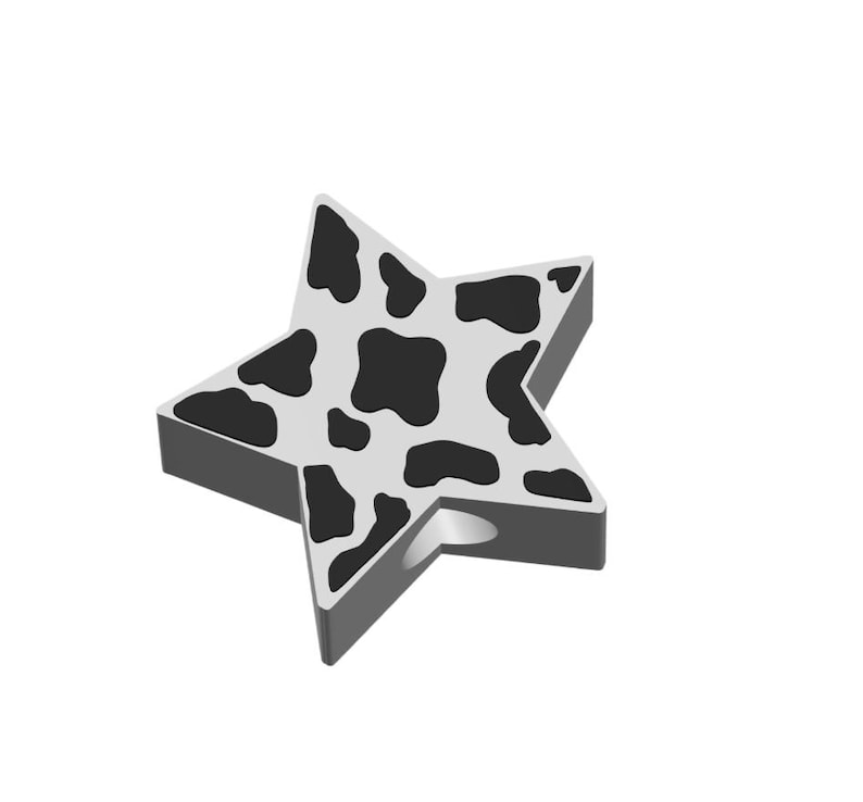 Cow Print Star Straw Topper: 3D Printable Files (STL, 3MF) - Etsy