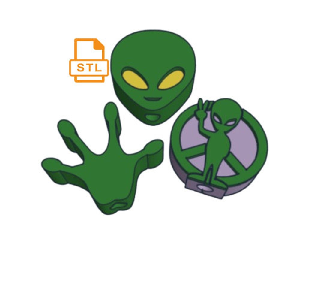 Set of 3 Alien Straw Topper STL File for You to Download and Print on ...