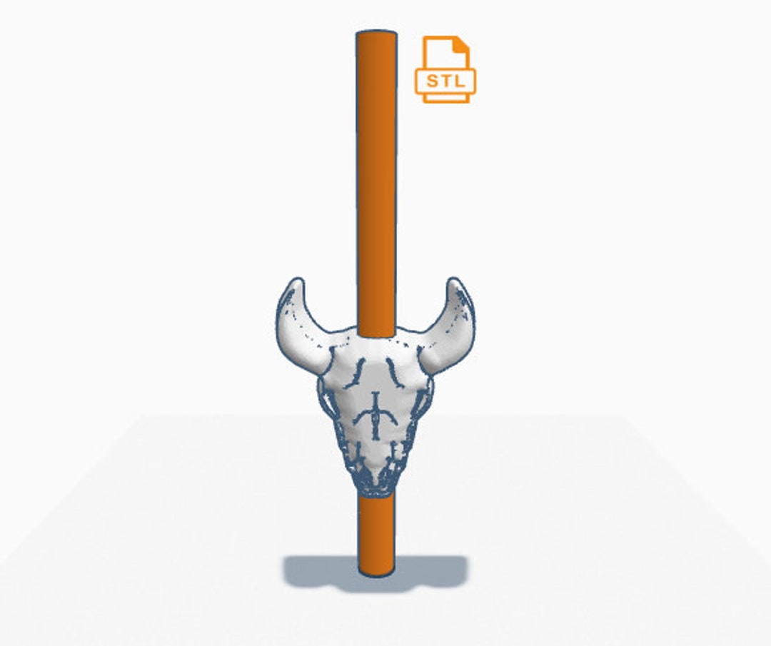 Bull Skull Straw Topper STL File for You to Download and Print on Your ...