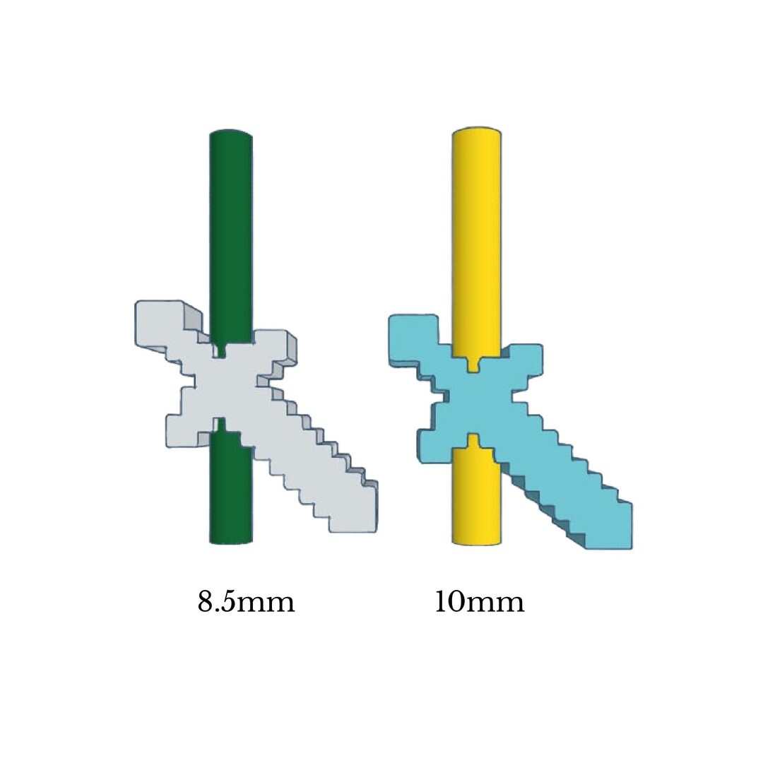 8-bit Sword Straw Topper STL File: 3D Printer Design - Etsy