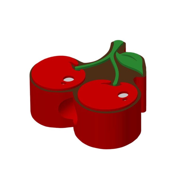 Cherries Straw Topper: 3D Print STL & 3MF Files - Etsy