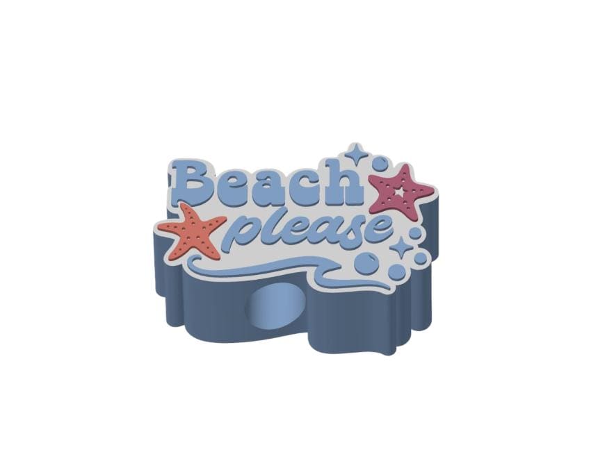 Beach Please Straw Topper STL File: 3D Printer Design (digital Download ...
