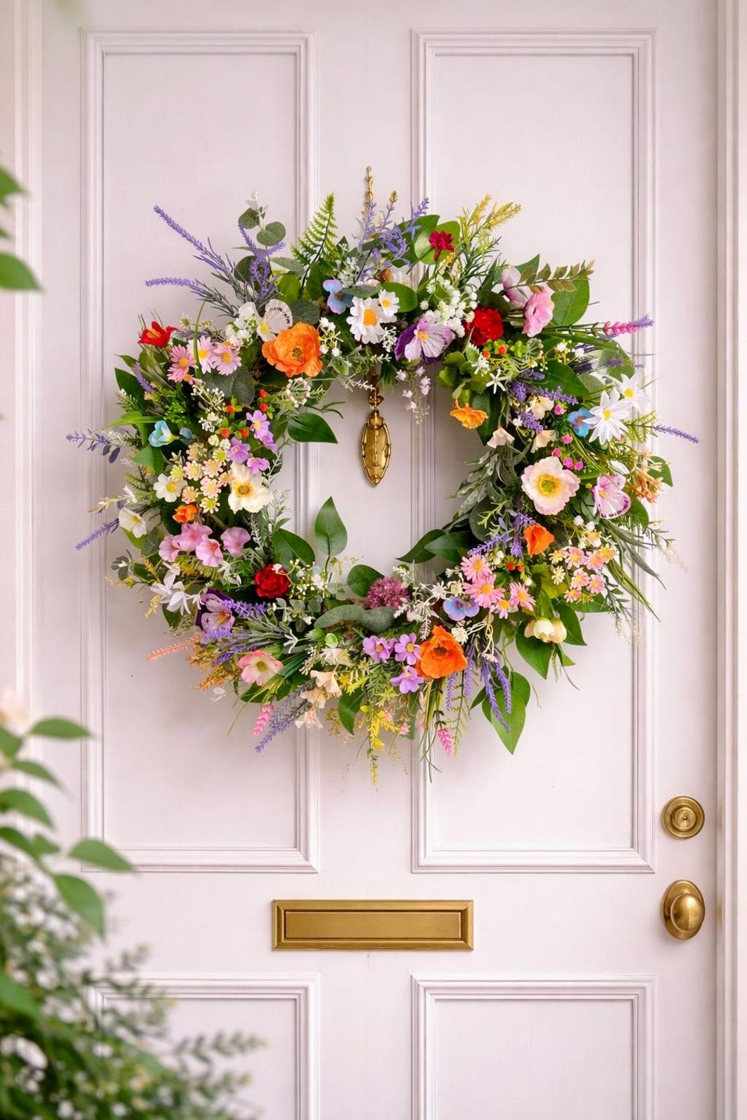 Wildflower Meadow Handmade Wreath Airy Spring Summer Front Door Decor ...