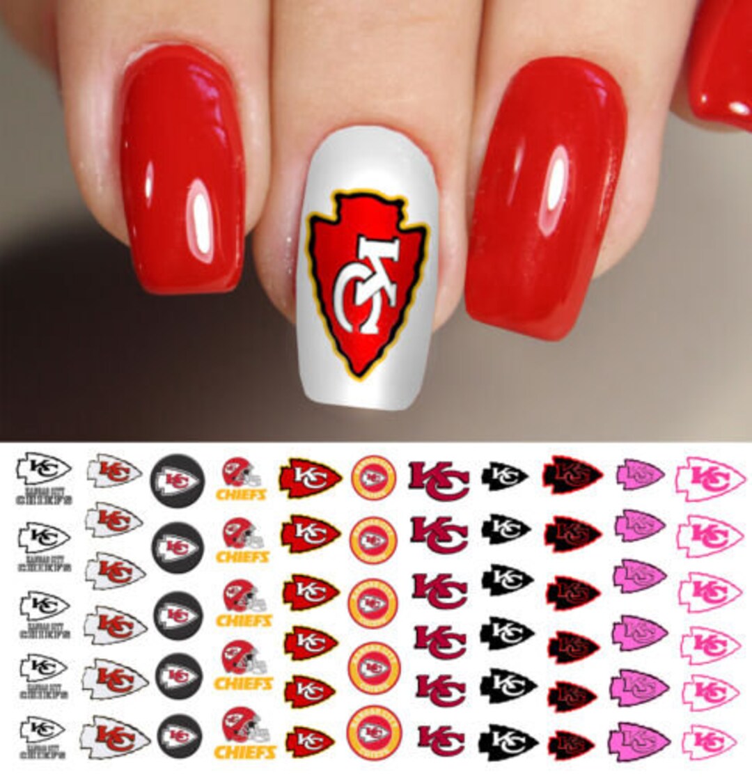 Kansas City Chiefs Football Nail Art Decals Salon Quality - Etsy