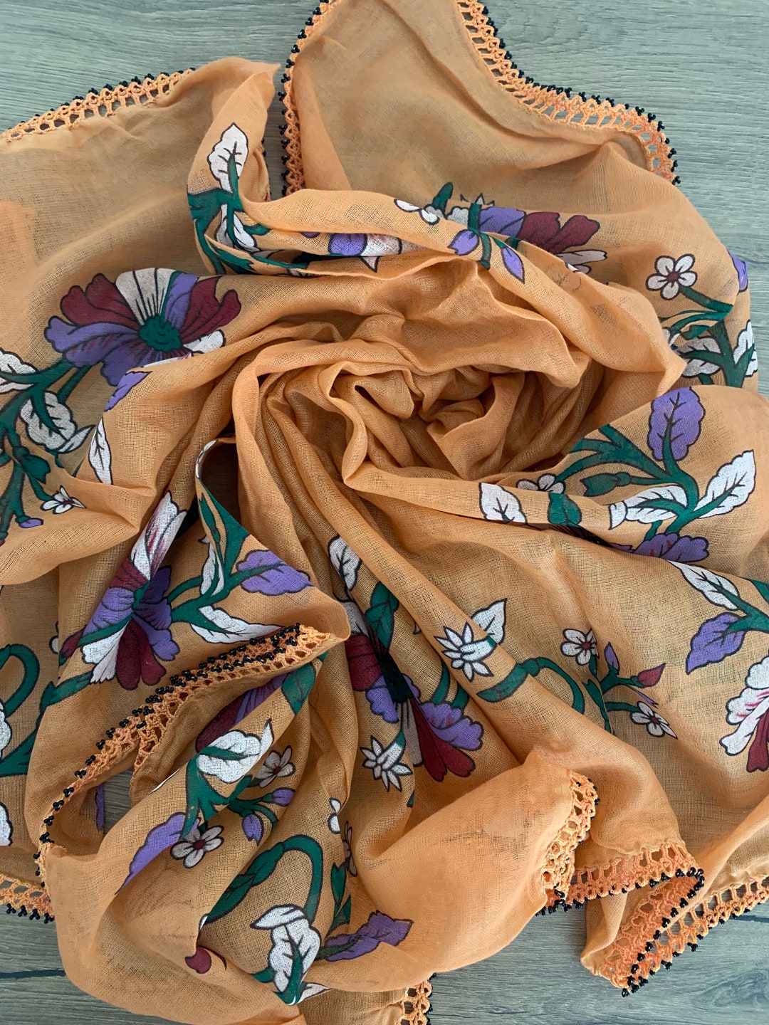 Yazma Yazma Scarf Needle Beaded Lace Scarf Turkish Scarf Handmade Scarf ...