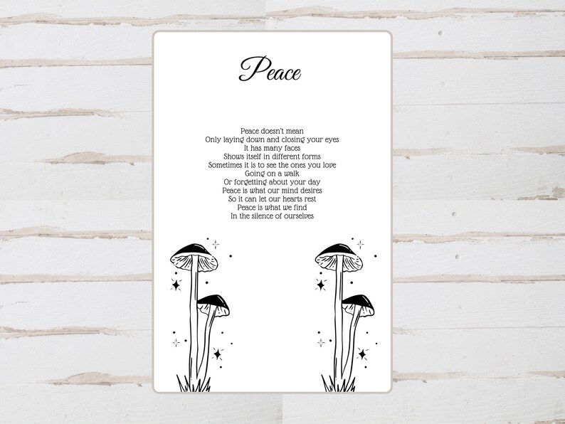 Nature Mushrooms Poem Digital Download Printable Poem Peaceful - Etsy