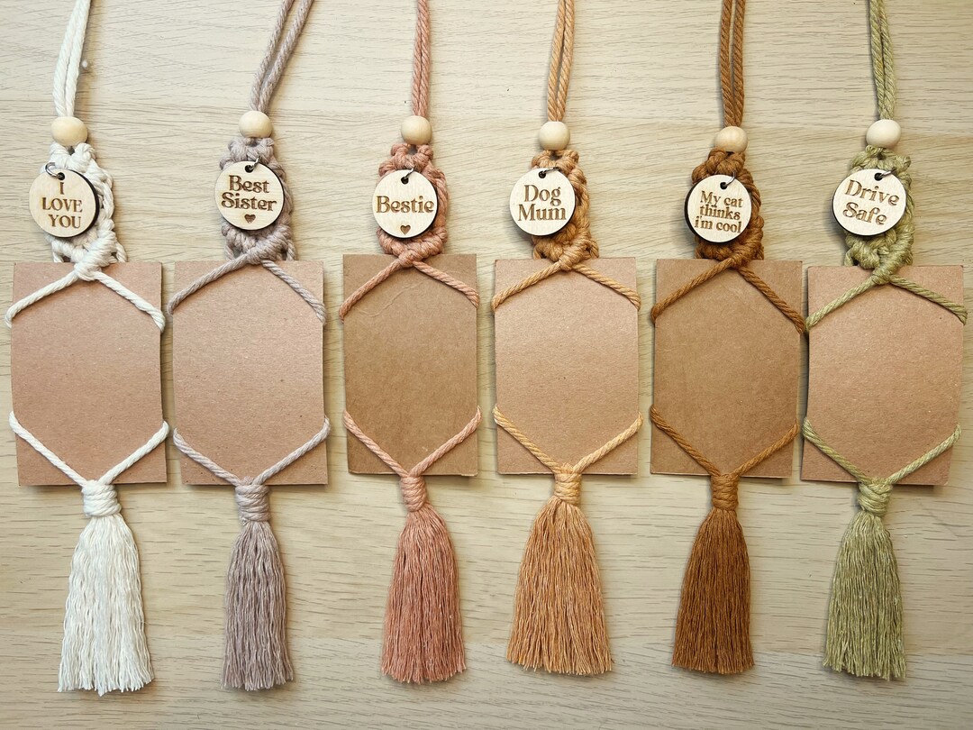 Macrame Polaroid Car Charm Personalised Charm Rearview Mirror Car Charm ...