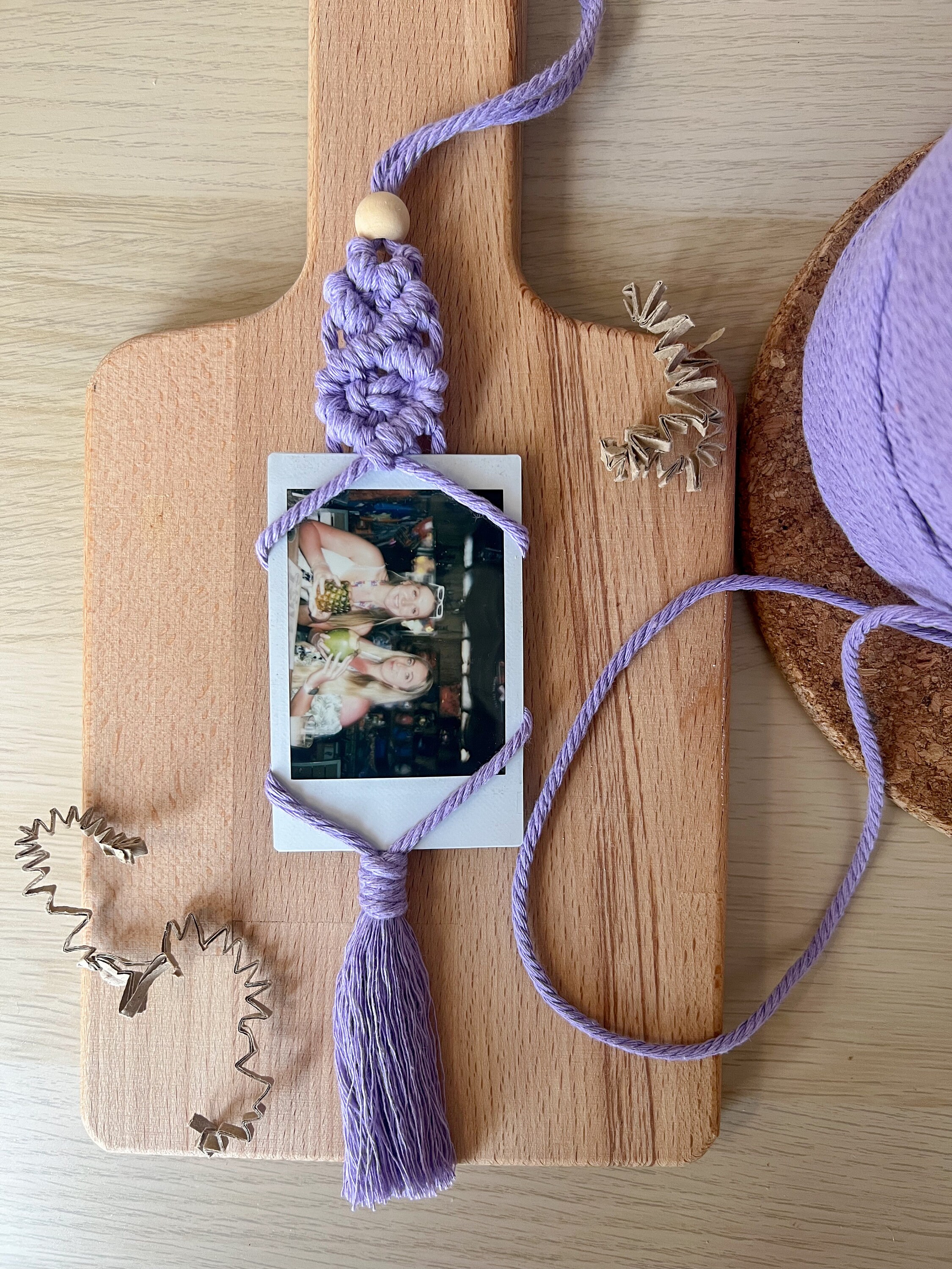 Macrame Polaroid Car Charm Personalised Charm Rearview Mirror Car Charm ...