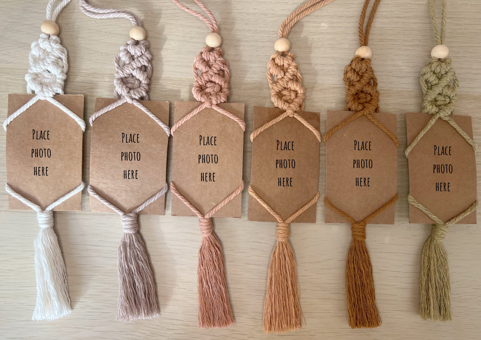 Macrame Polaroid Car Charm Personalised Charm Rearview Mirror Car Charm ...