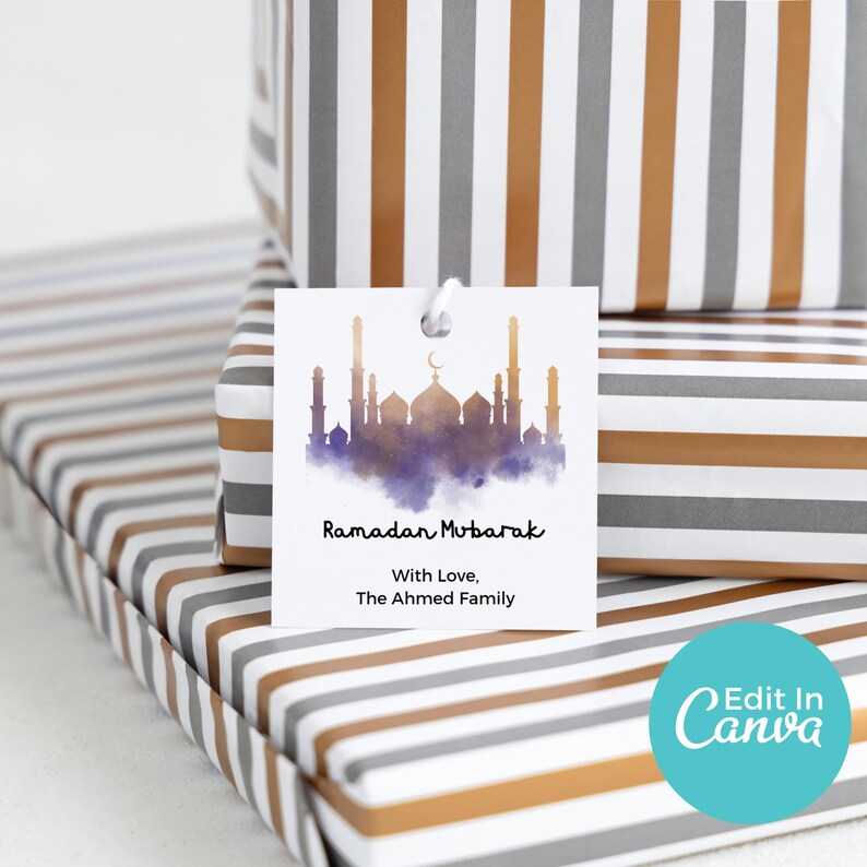 Ramadan Gift Tag Editable Template, Instant Download for Hampers ...