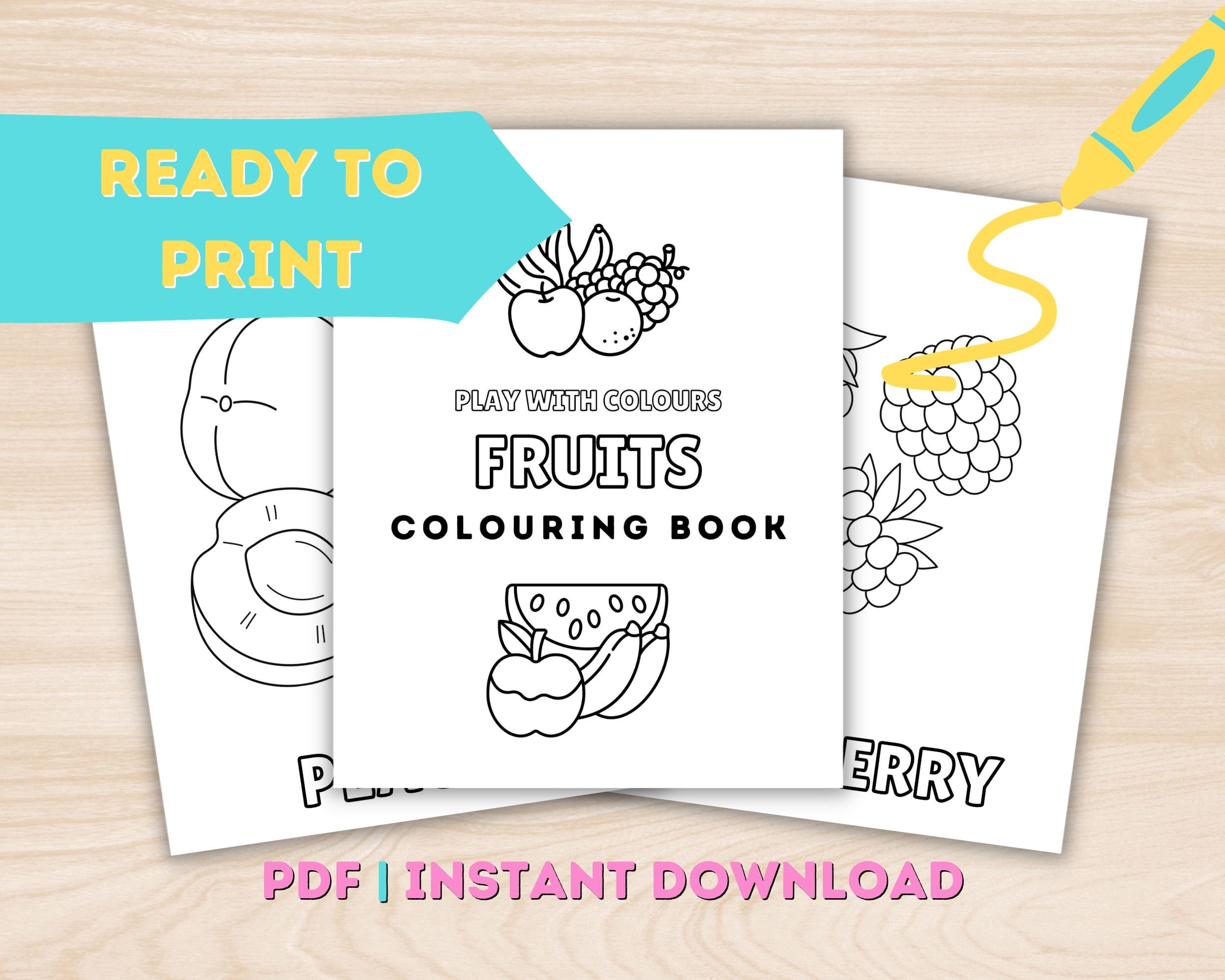 Fruits Coloring Pages Printable, Fruits Coloring Pages, Kids Game ...