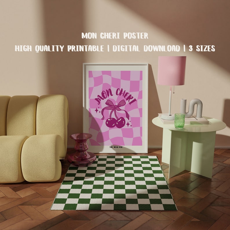 Aesthetic Pink Cherry Bow Poster DIGITAL DOWNLOAD Colorful - Etsy