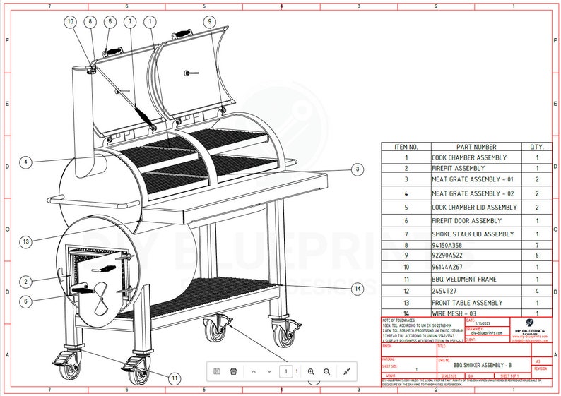 DIY Reverse Flow BBQ Smoker Plans: Steel Plate Fabrication (digital ...