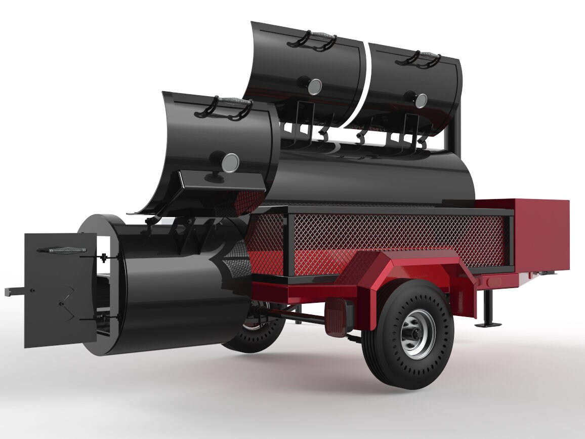 DIY BBQ Smoker Trailer Plan: Blueprint, Fabrication Guide (digital ...