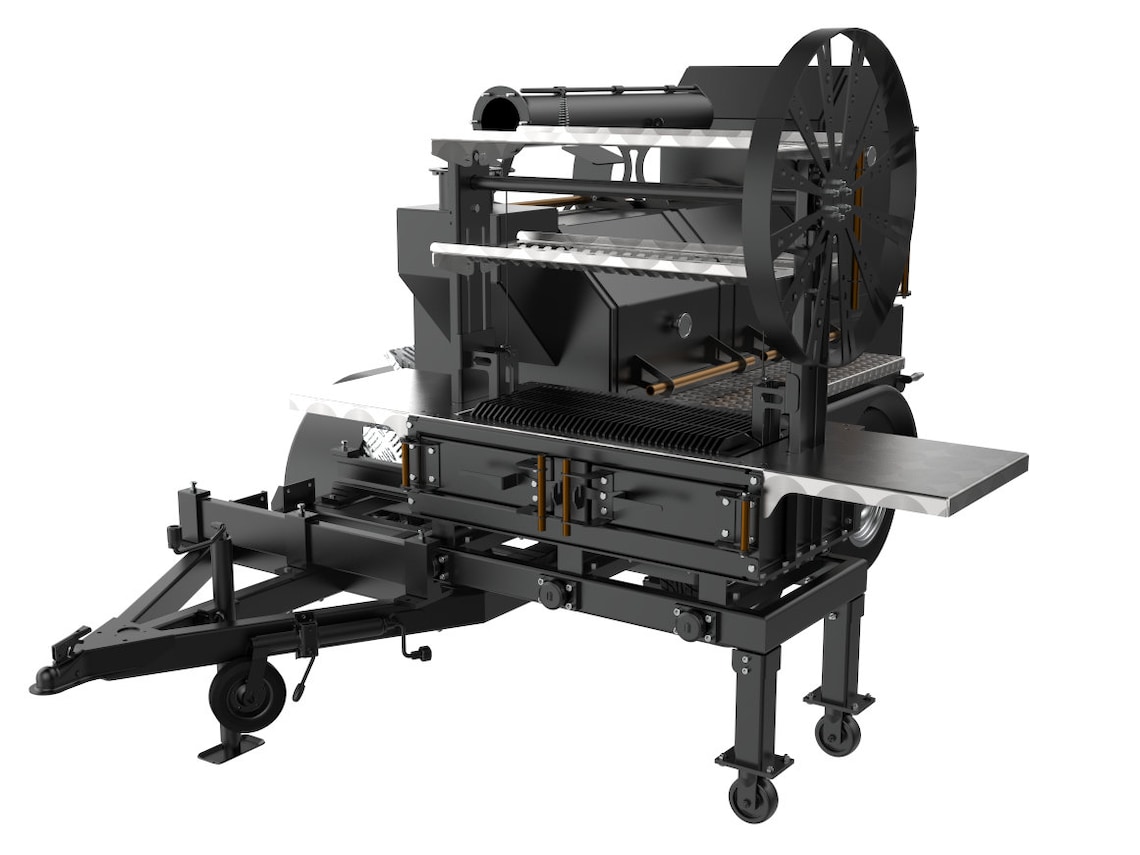 Custom DIY BBQ Smoker Trailer With Santa Maria Grill Plan - Mobile BBQ ...