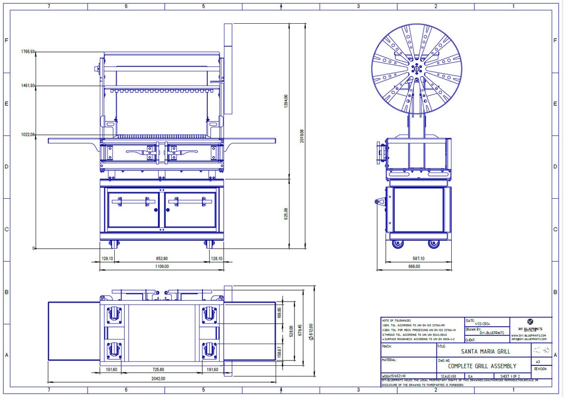 DIY Santa Maria Grill Plans - Etsy