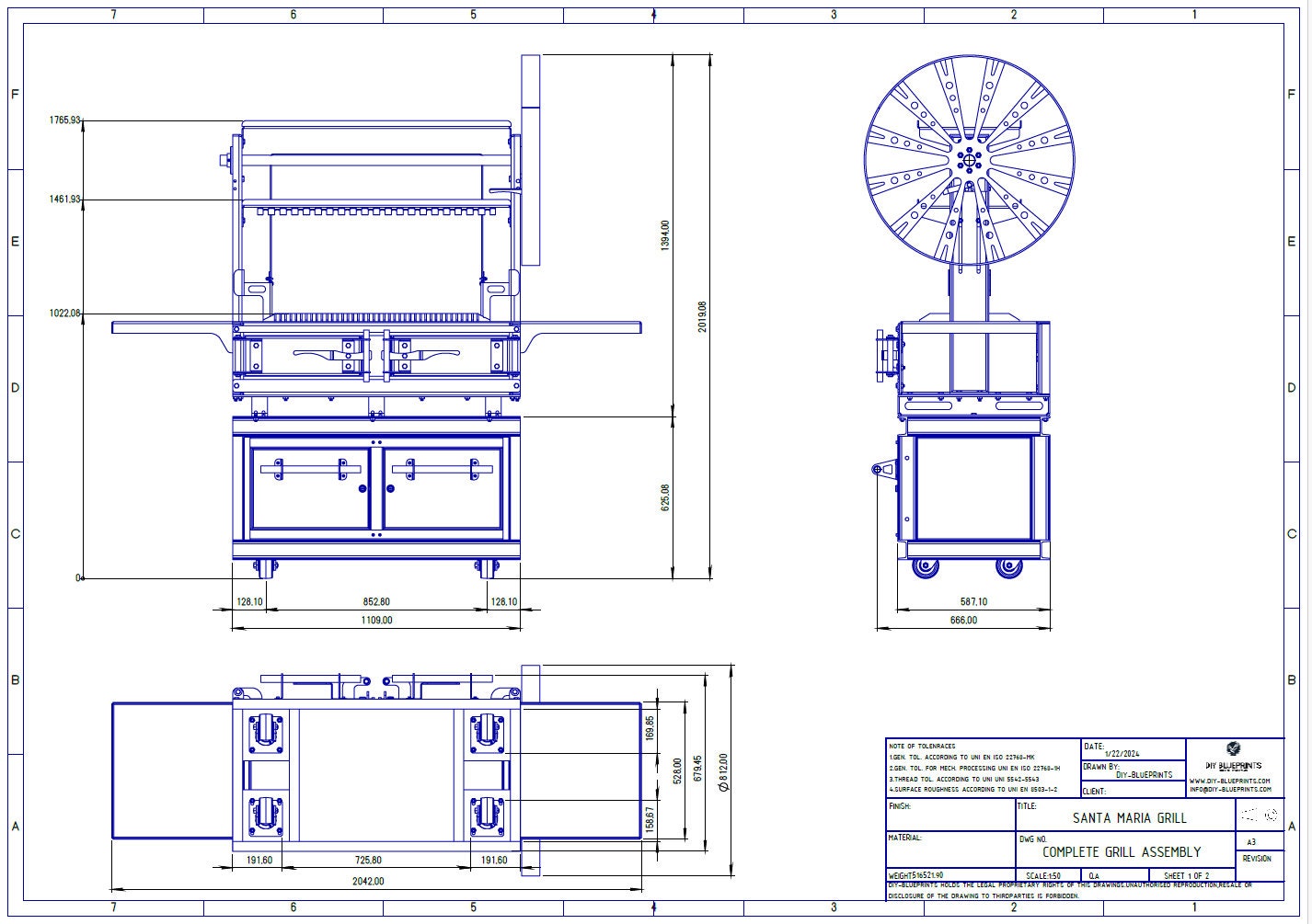 DIY Santa Maria Grill Plans - Etsy