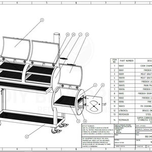 DIY BBQ Smoker Plan, Smoker Blueprint, Outdoor Cooking Project ...