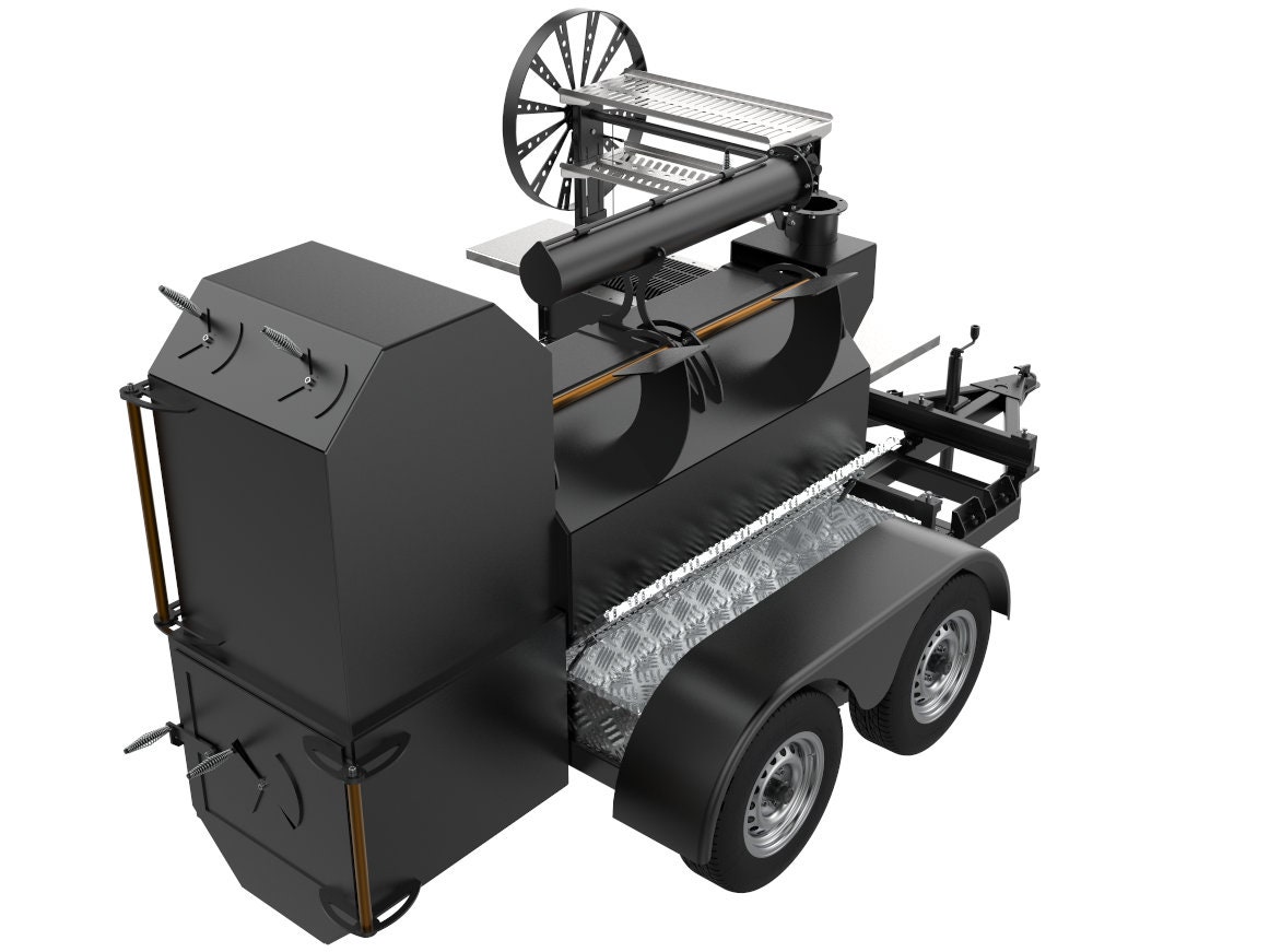 Custom DIY BBQ Smoker Trailer With Santa Maria Grill Plan Mobile BBQ ...