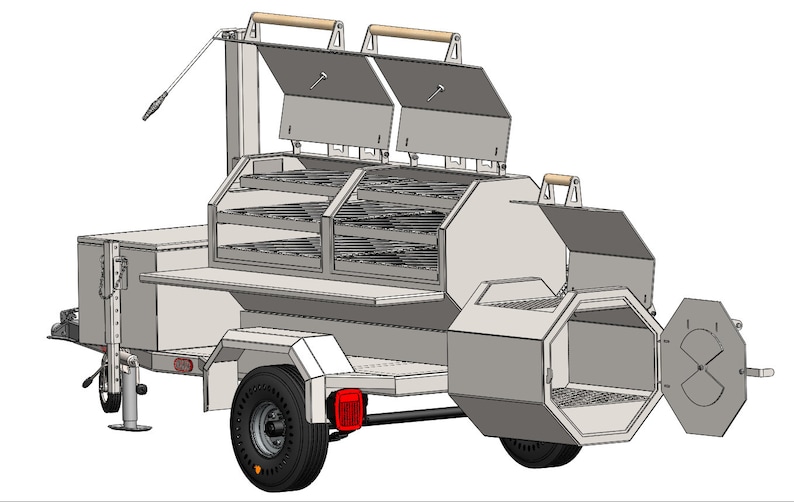 DIY Octagon BBQ Smoker Trailer Plan: Steel Fabrication Blueprint ...
