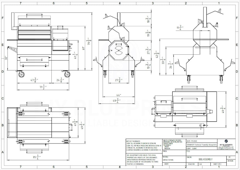 BBQ Smoker Plan, DIY Grill Blueprint, Build Your Own Smoker, Smoker ...