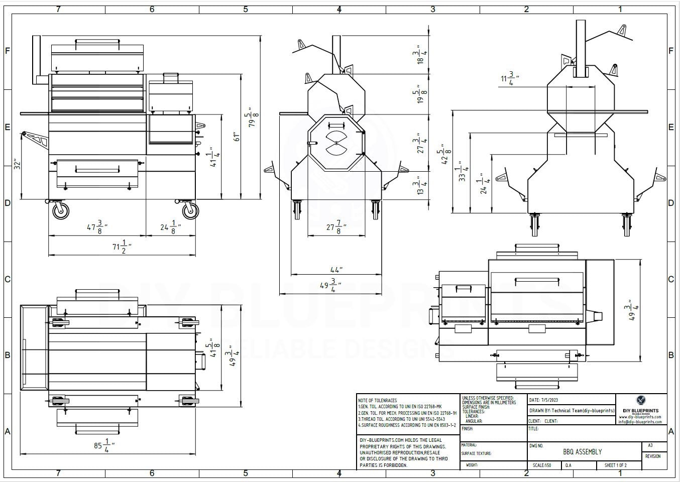 DIY BBQ Smoker Plan: Build Your Own Grill Blueprint (digital Download ...