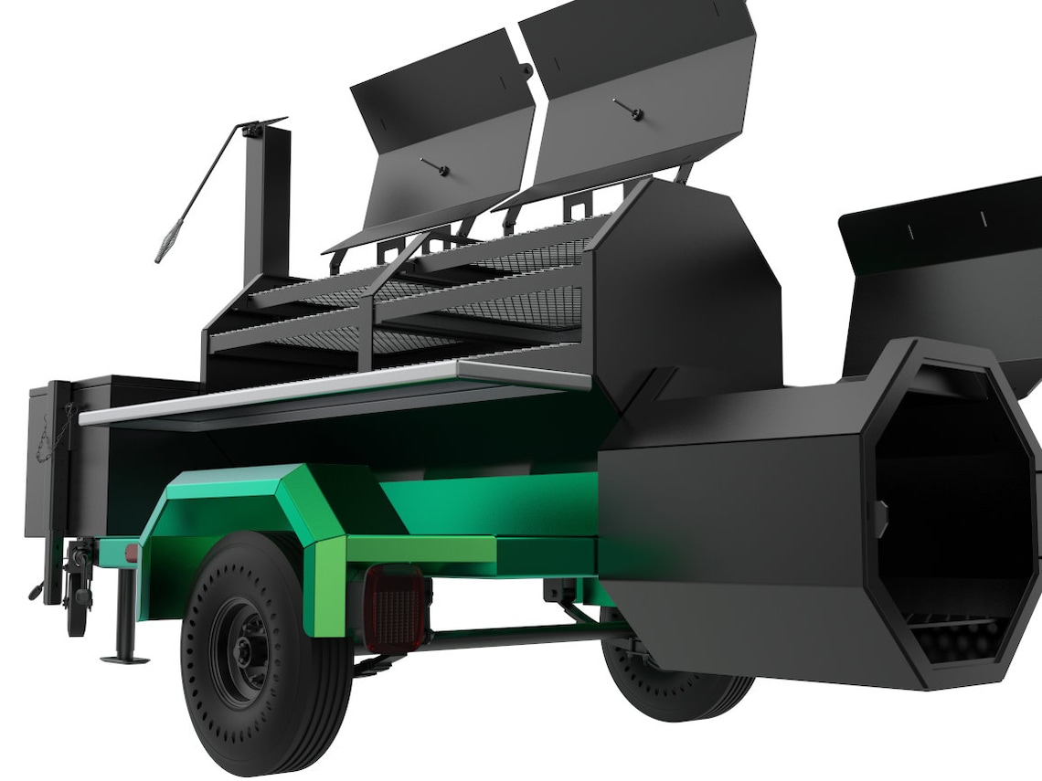 DIY BBQ Smoker Trailer Plan, Smoker Blueprint, Outdoor Cooking Project ...