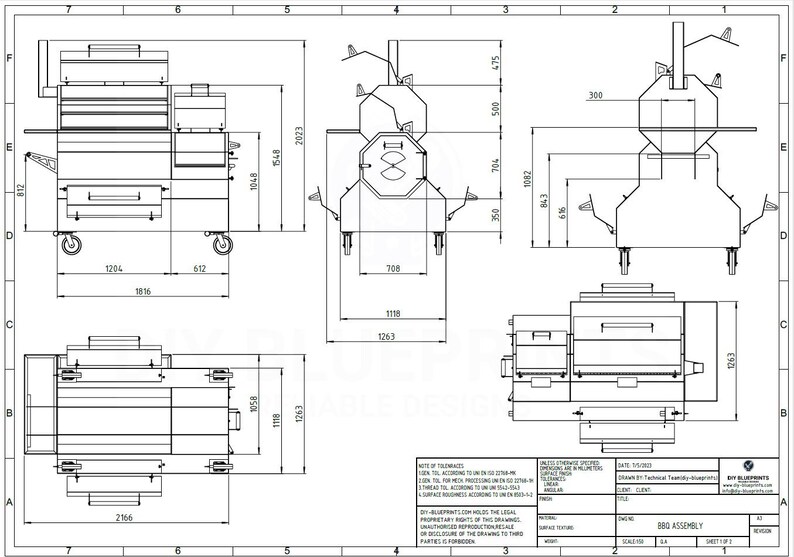 DIY BBQ Smoker Plan: Build Your Own Grill Blueprint (digital Download ...