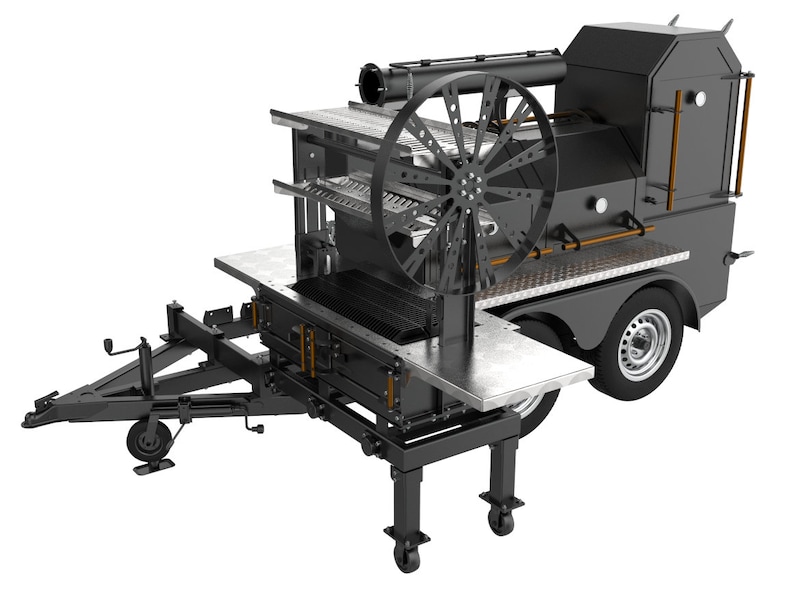 Custom DIY BBQ Smoker Trailer With Santa Maria Grill Plan - Mobile BBQ ...