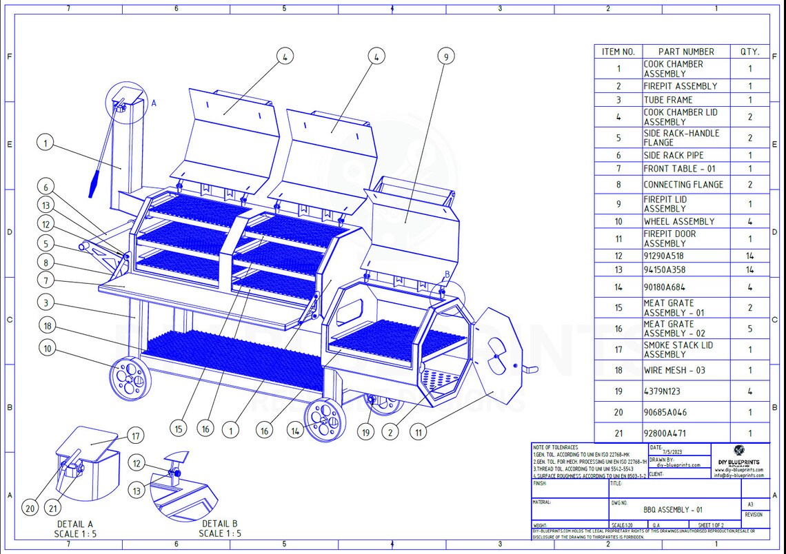 DIY BBQ Smoker Plan, Smoker Blueprint, Outdoor Cooking Project ...