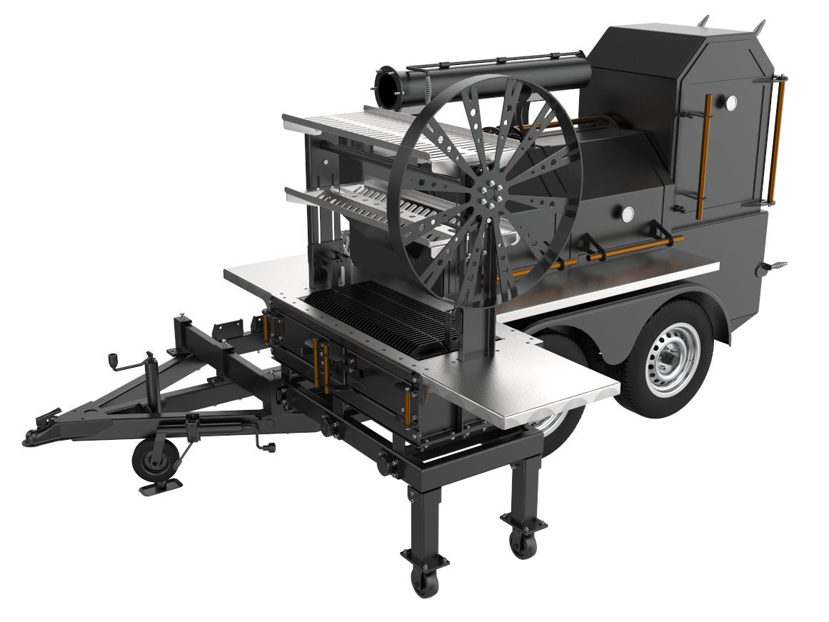 Custom DIY BBQ Smoker Trailer With Santa Maria Grill Plan - Mobile BBQ ...