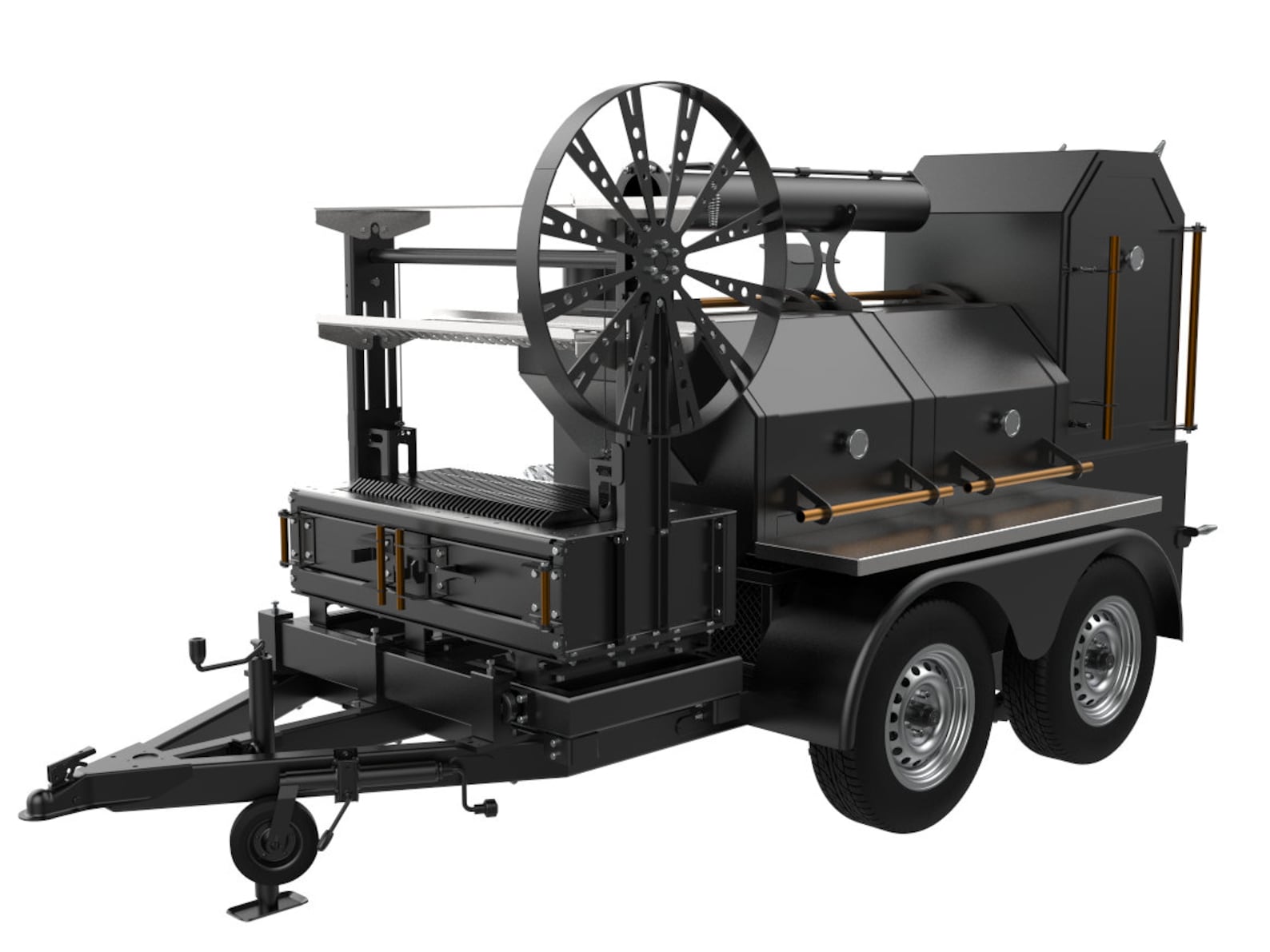 Custom DIY BBQ Smoker Trailer With Santa Maria Grill Plan Mobile BBQ ...