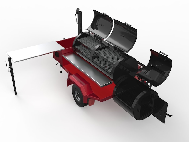 DIY BBQ Smoker Trailer Plan, Smoker Blueprint, Outdoor Cooking Project ...