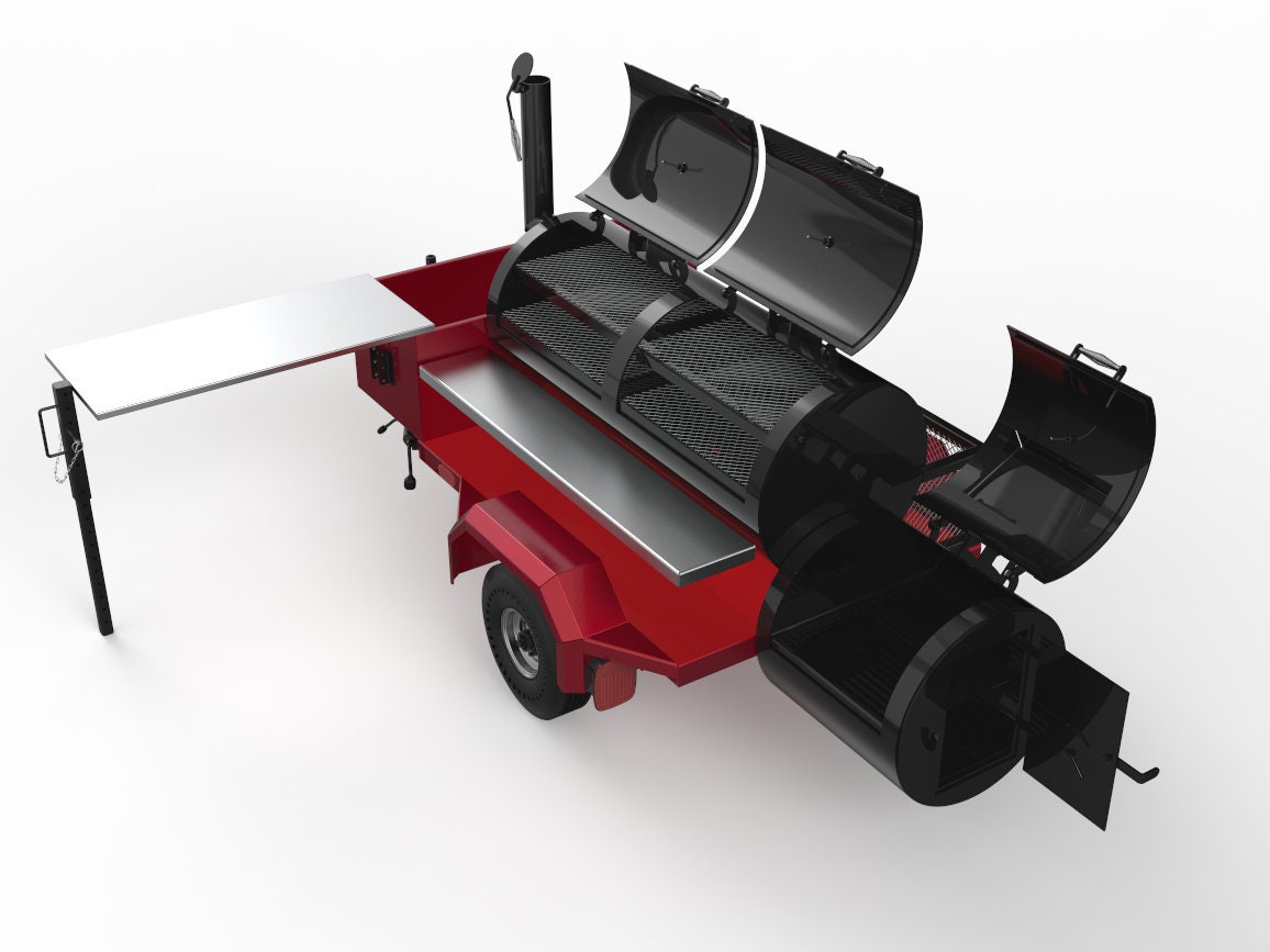 DIY BBQ Smoker Trailer Plan, Smoker Blueprint, Outdoor Cooking Project ...