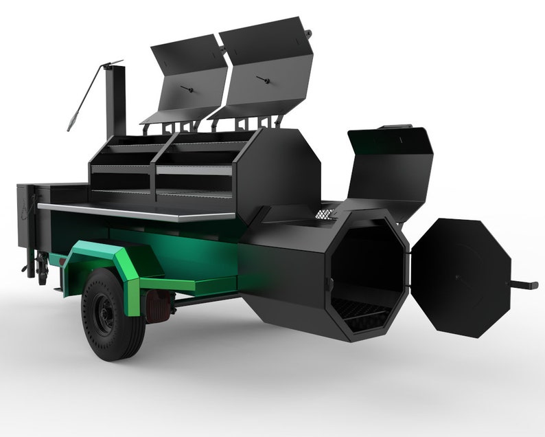 DIY Octagon BBQ Smoker Trailer Plan: Steel Fabrication Blueprint ...