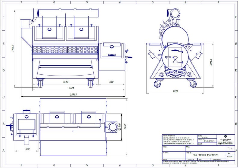 DIY BBQ Smoker Plan, Smoker Blueprint, Outdoor Cooking Project ...