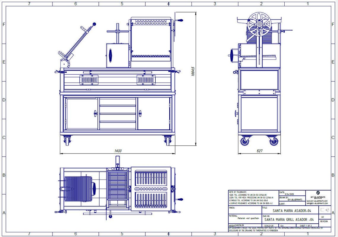 DIY Santa Maria Grill Plan With Asador - Etsy