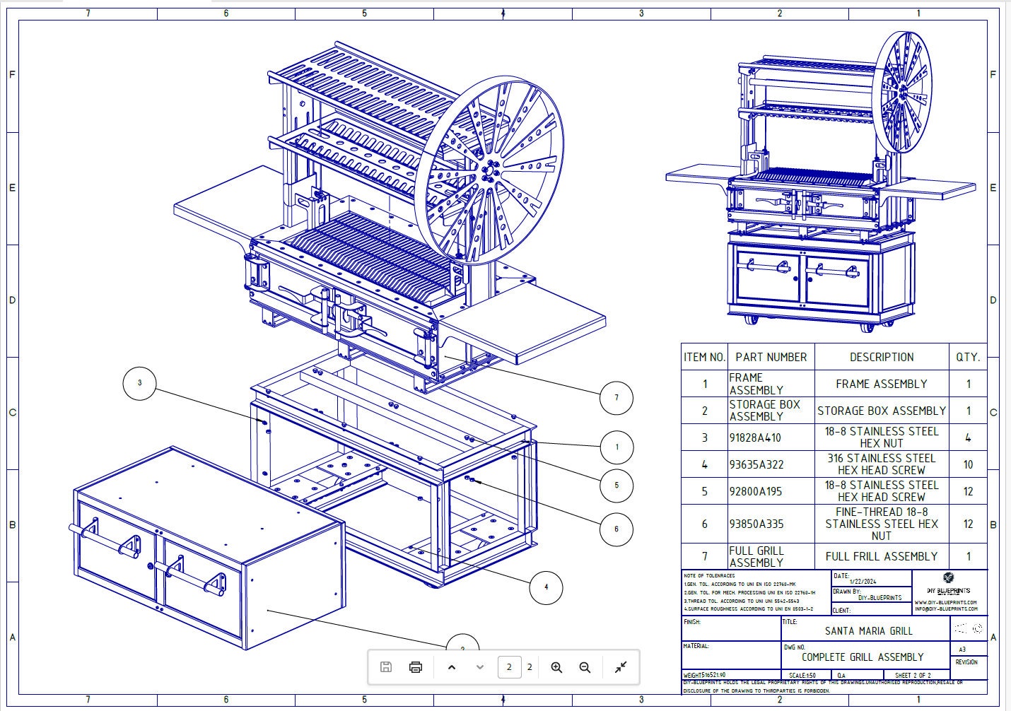 DIY Santa Maria Grill Plans - Etsy